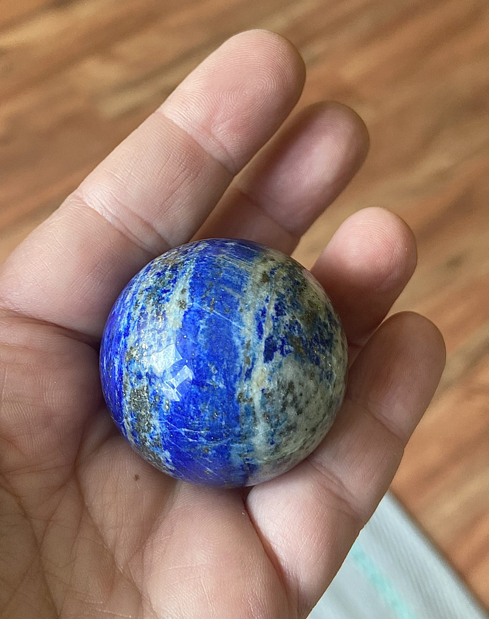 Lapislazuli Kugel, 4 cm, inkl. Blume des Lebens Kugelhalter – Zeitlos ...